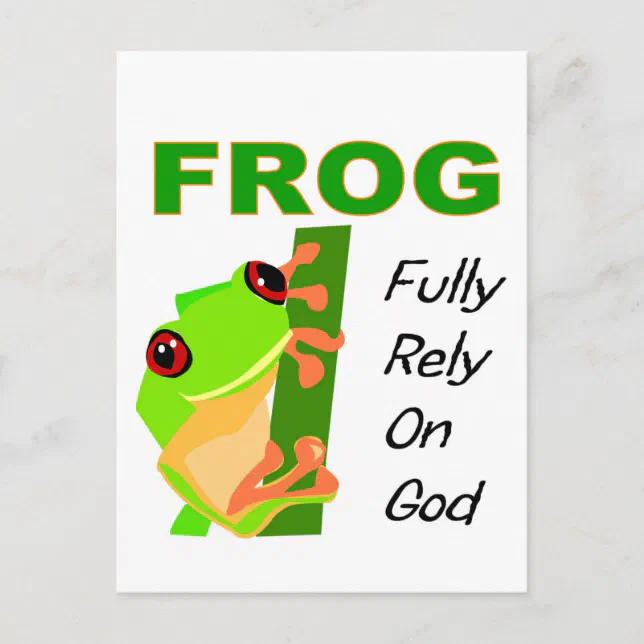 FROG, Fully rely on God Postcard | Zazzle