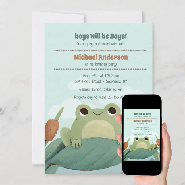 Frog In The Pond Invitation | Zazzle