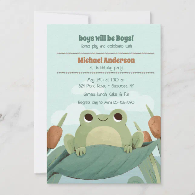 Frog In The Pond Invitation | Zazzle