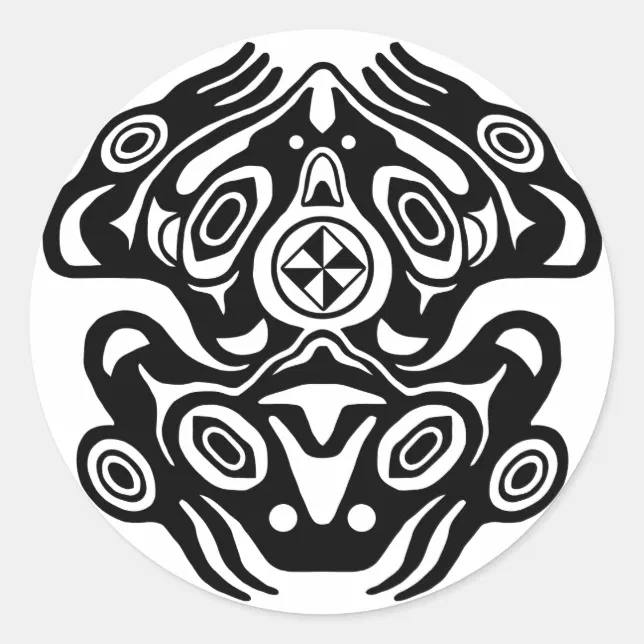 Frog Native American Design Classic Round Sticker | Zazzle