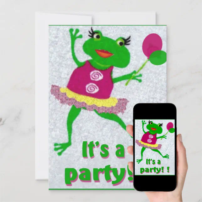 Frog Party Invitation Birthday Celebration | Zazzle