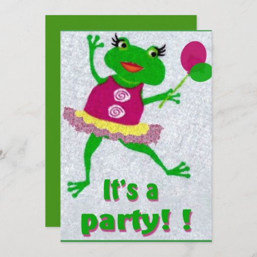Frog Party Invitation Birthday Celebration | Zazzle