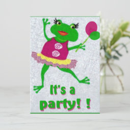 Frog Party Invitation Birthday Celebration | Zazzle