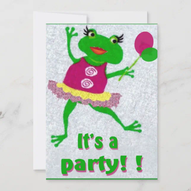 Frog Party Invitation Birthday Celebration | Zazzle