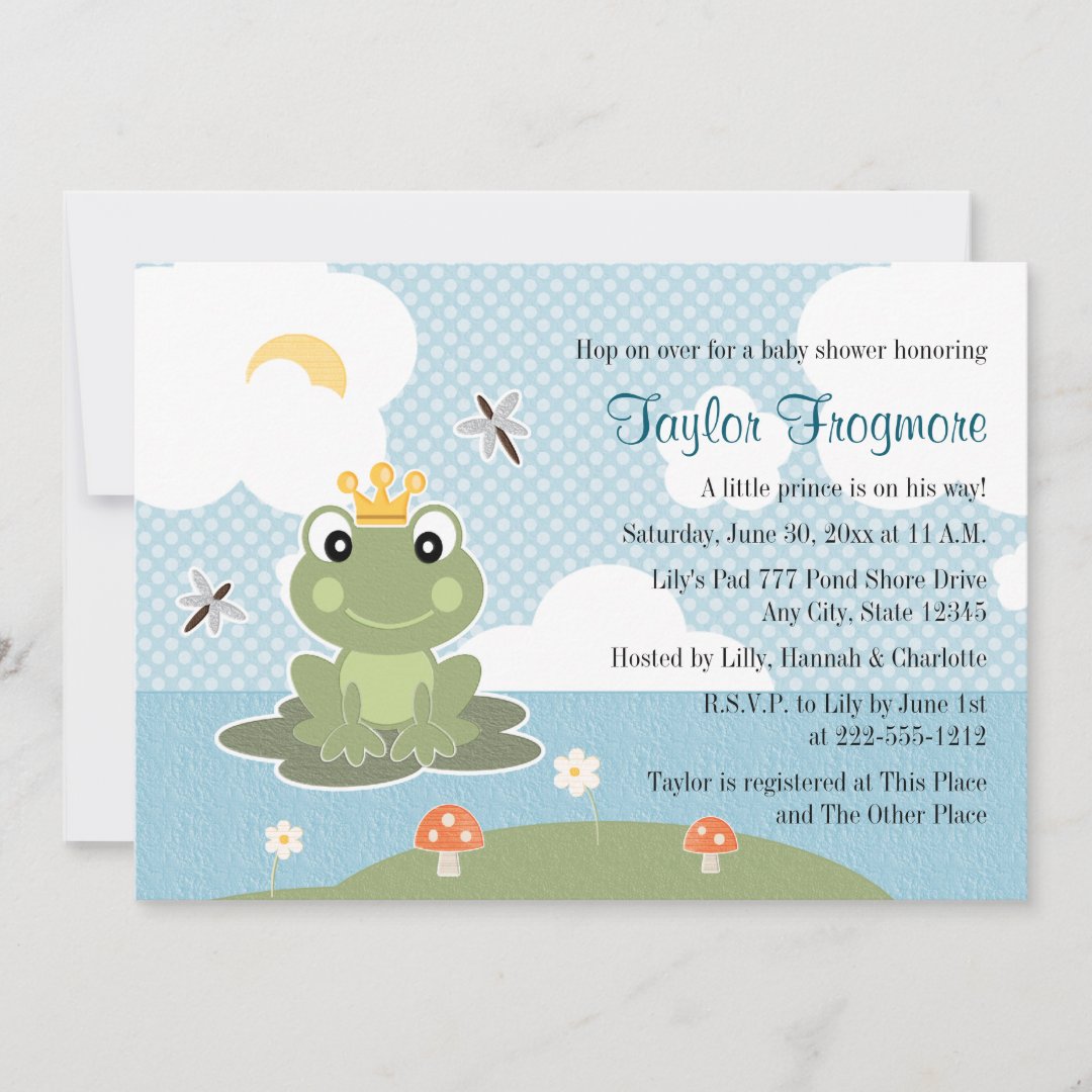 Frog Prince Baby Shower Invitations | Zazzle