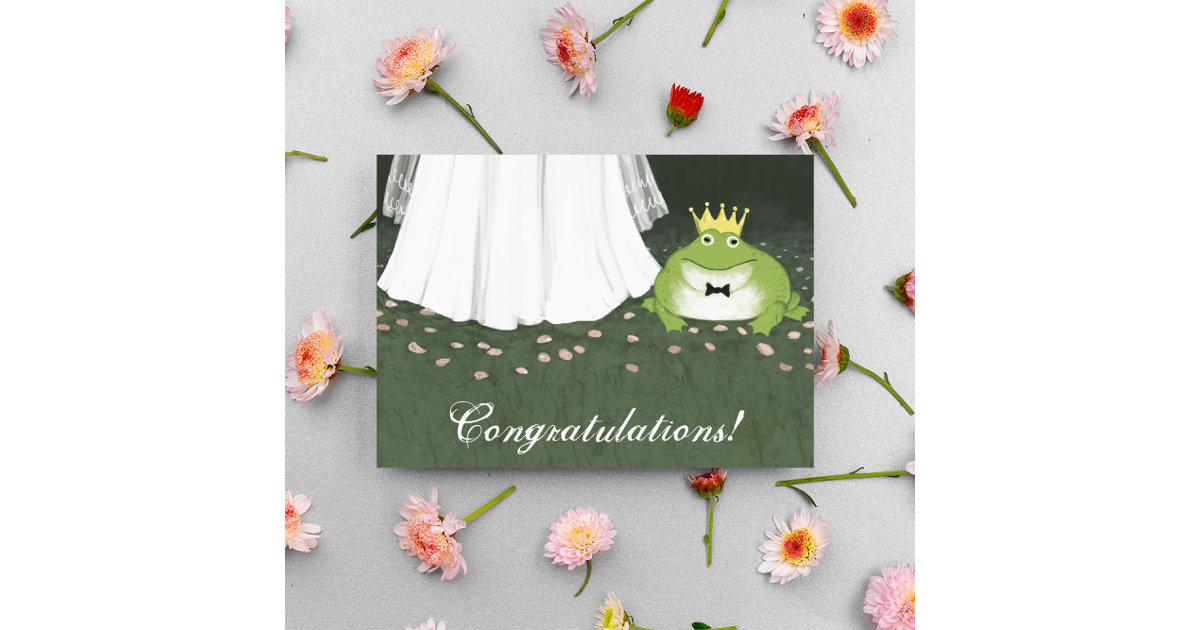 Frog Prince Fairy Tale Wedding Congratulations Card | Zazzle