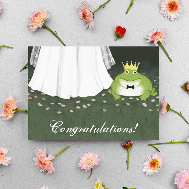 Frog Prince Fairy Tale Wedding Congratulations Card | Zazzle