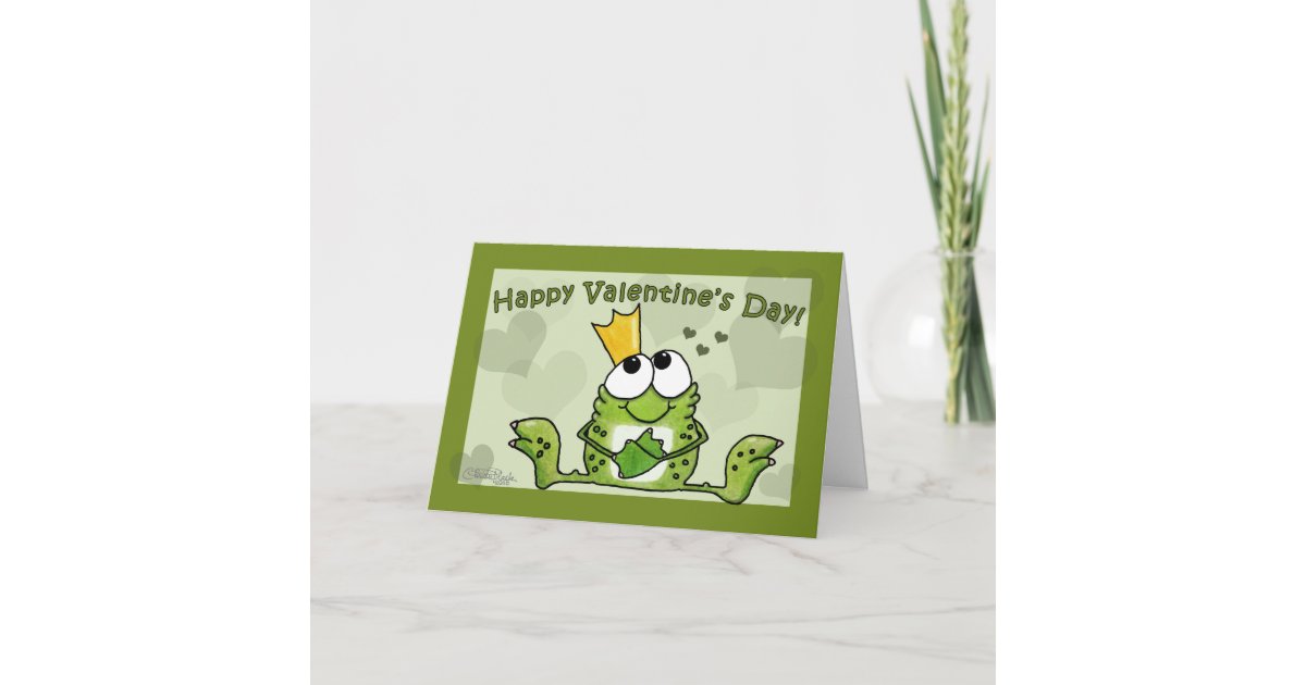 Frog Prince Valentine Holiday Card | Zazzle