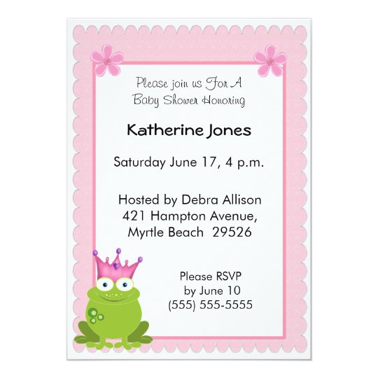 Frog Princess Baby Shower Invitation | Zazzle.com