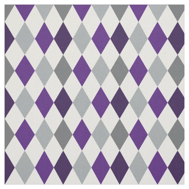 Purple Argyle Fabric | Zazzle