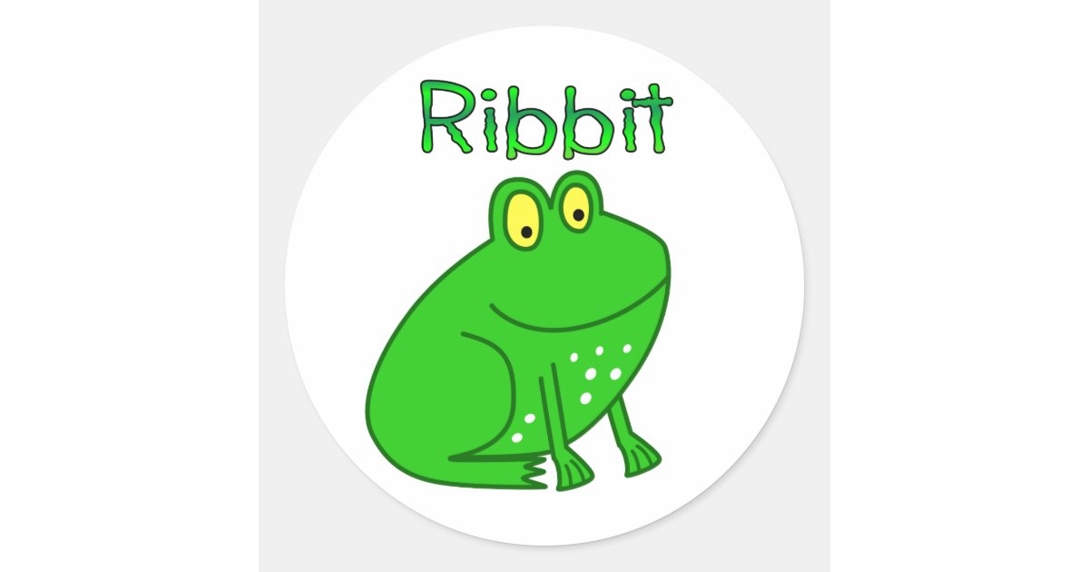 Frog Ribbit Classic Round Sticker | Zazzle