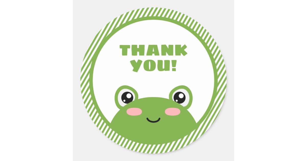 Frog Thank You Sticker | Zazzle
