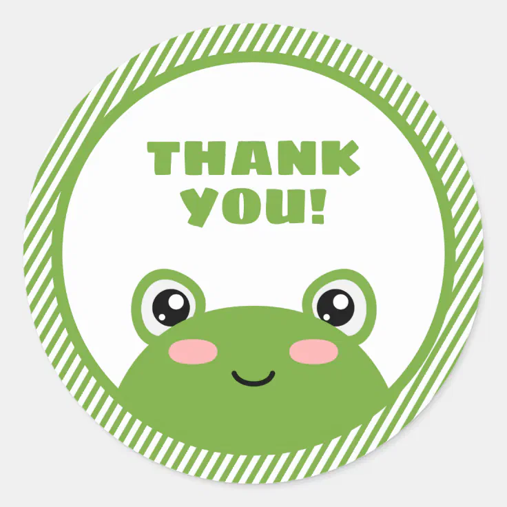 Frog Thank You Sticker | Zazzle