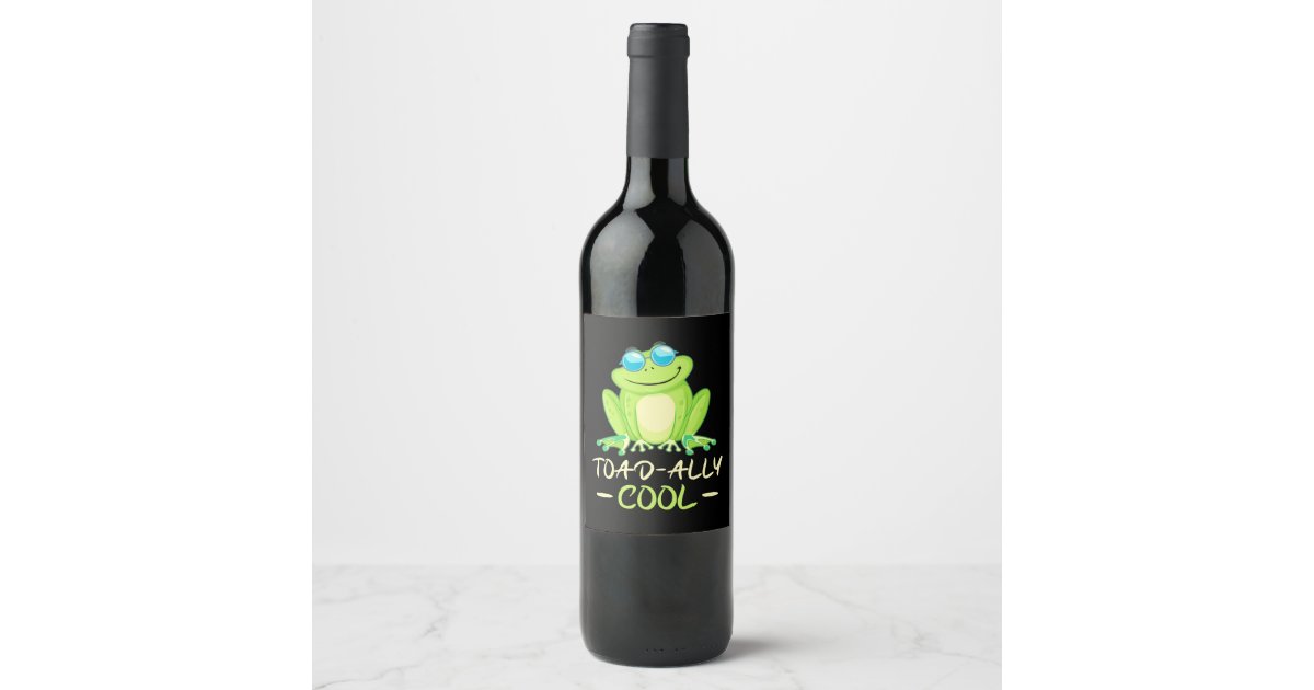 Frog Toadally Cool Wine Label | Zazzle