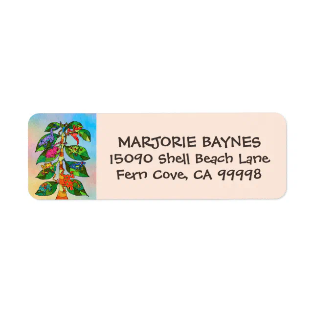 Frog Tree of Life Watercolor Return Address Label | Zazzle