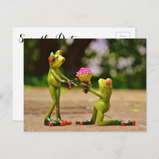 Frog Wedding Proposal Announcement Postcard | Zazzle