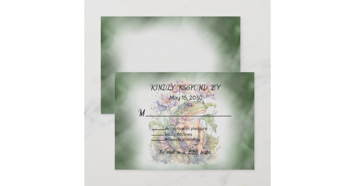 Frog Wedding RSVP Card | Zazzle