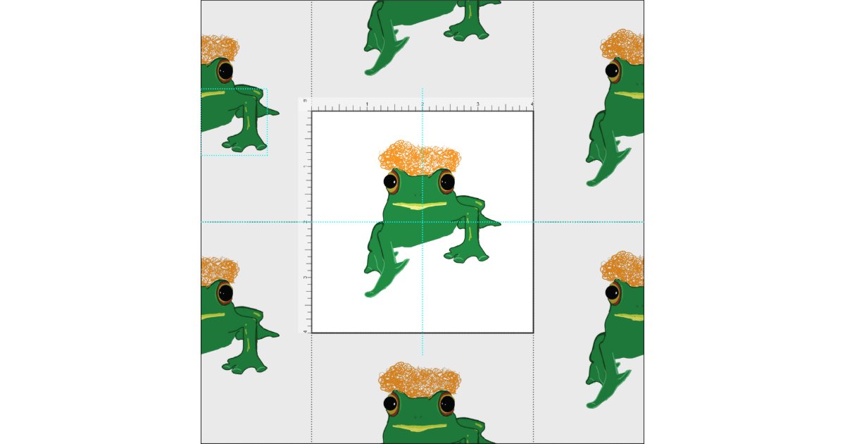 Frog with Hair Fabric | Zazzle