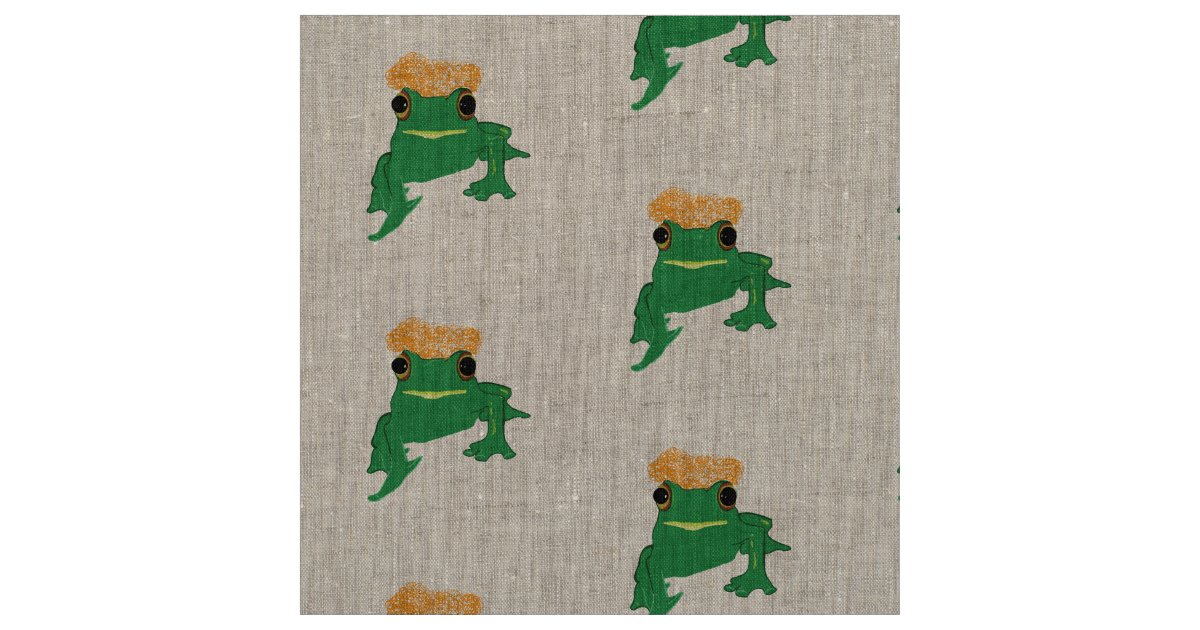 Frog with Hair Fabric | Zazzle