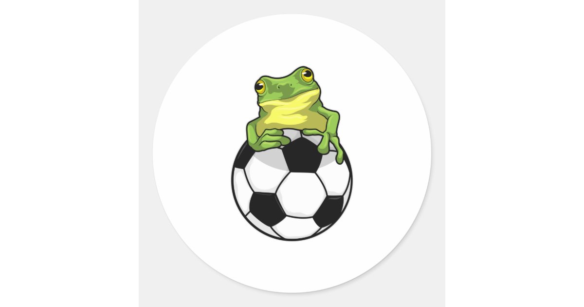 Frog with Soccer ball Classic Round Sticker | Zazzle