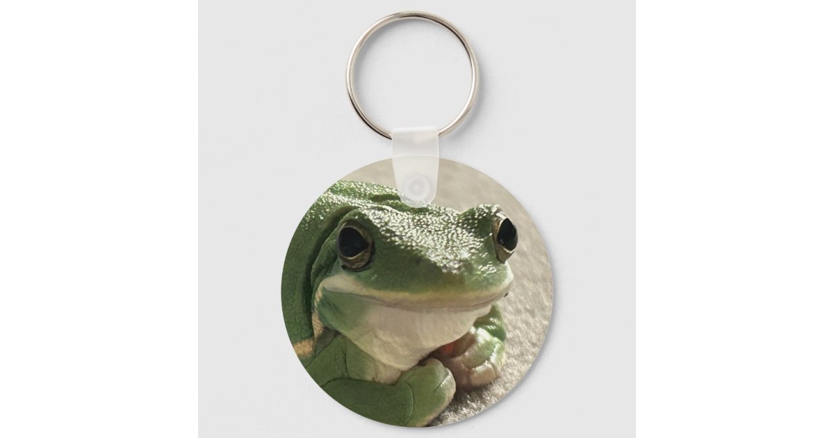 Froggy Green Tree Frog Keychain | Zazzle