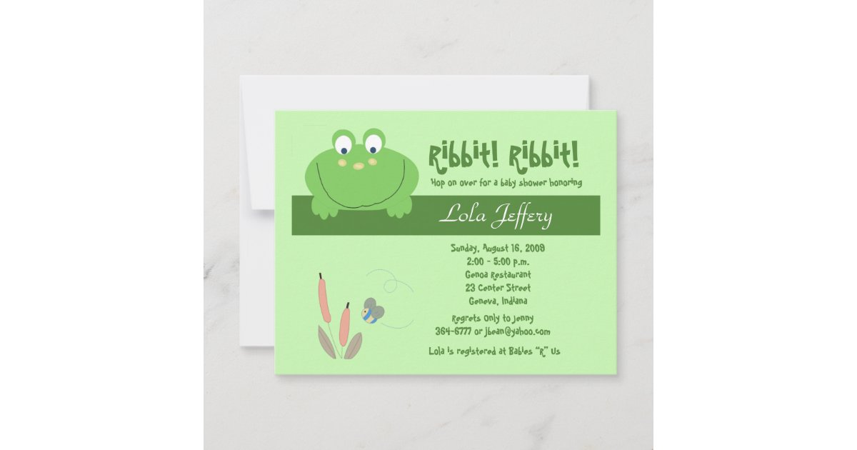 Froggyville Cute Frog Baby Shower Invitation | Zazzle