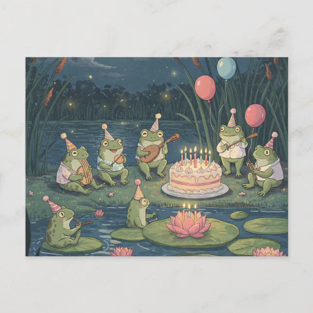 Frogs Birthday Postcard | Zazzle