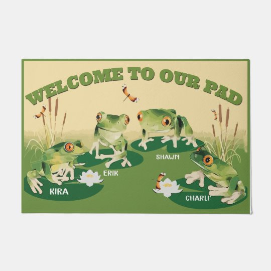 Frogs Font Porch Mat, Frog Family Welcome Mat | Zazzle.com
