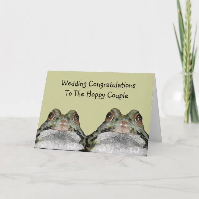 Frogs, Hoppy Couple: Wedding: Art Card | Zazzle