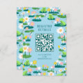Frogs & Lily Pads Cute CUSTOM QR CODE BABY SHOWER Enclosure Card | Zazzle