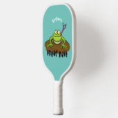 Frogs rule funny green frog cartoon pickleball paddle | Zazzle