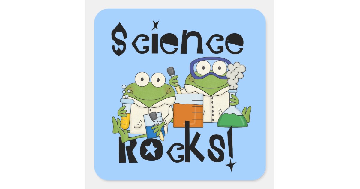 Frogs Science Rocks Square Sticker | Zazzle