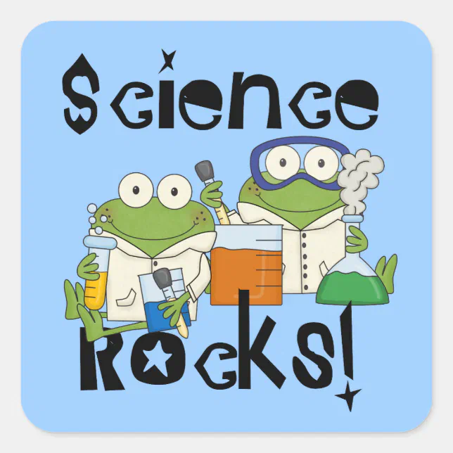 Frogs Science Rocks Square Sticker | Zazzle