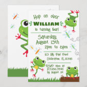 Frogtastic Jumping Frogs Kids Birthday Invitation | Zazzle