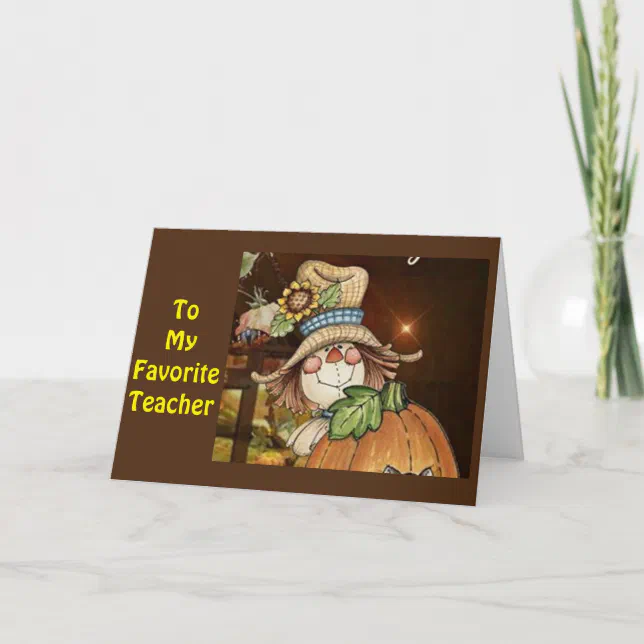 From a THANKFUL STUDENT to my FAVORITE TEACHER Holiday Card | Zazzle