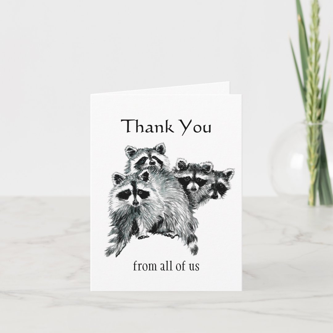 From all of us Fun Raccoon Family to say Thank You | Zazzle