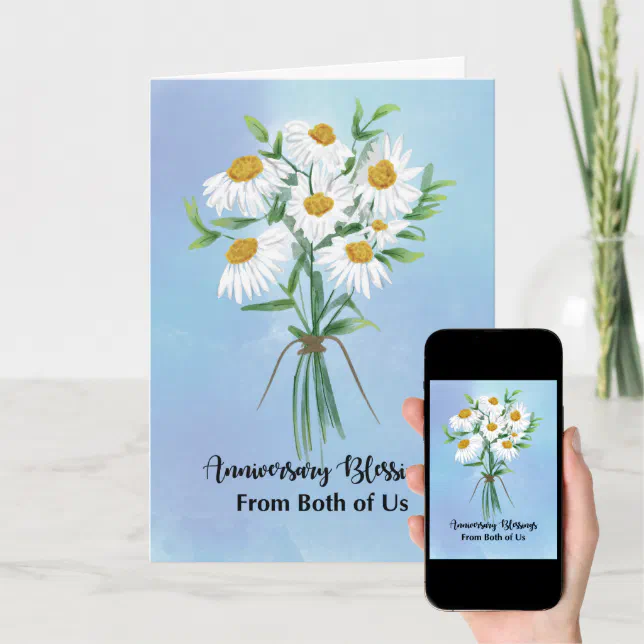 From Both of Us Wedding Anniversary Blessings Card | Zazzle