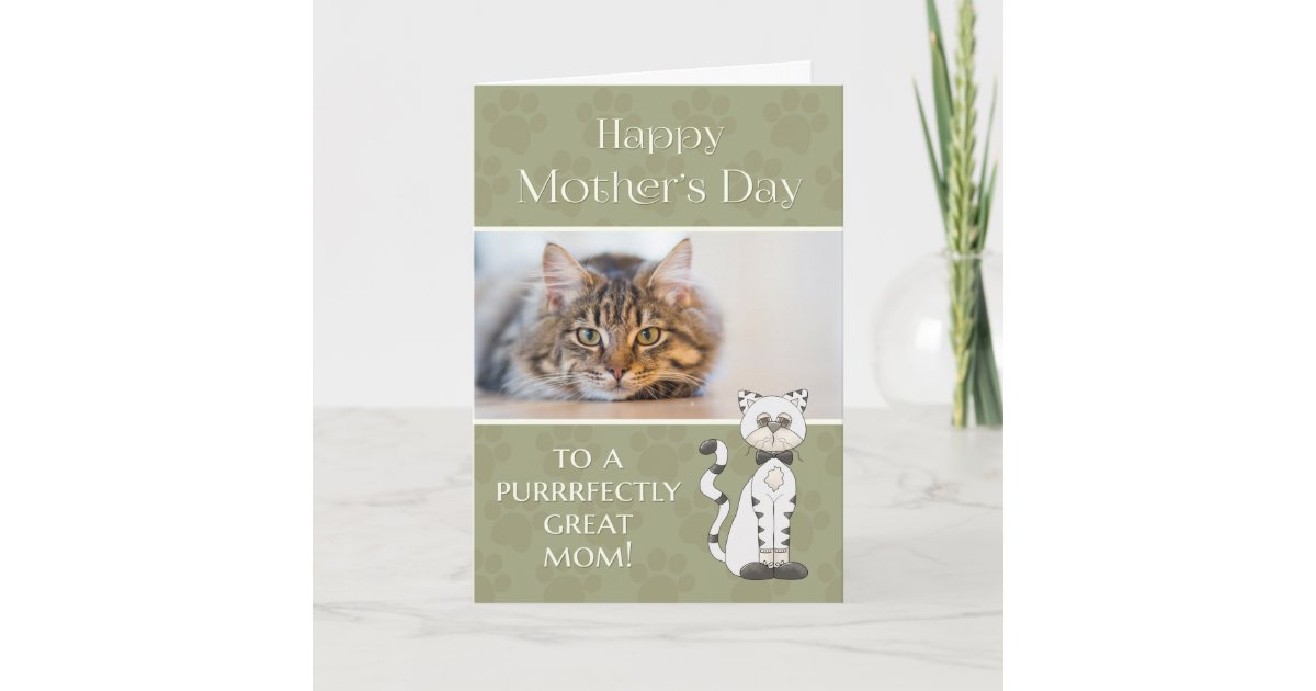 From Cat on Mother's Day custom photo Card | Zazzle