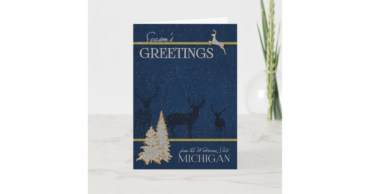 from Michigan The Wolverine State Christmas Holiday Card | Zazzle