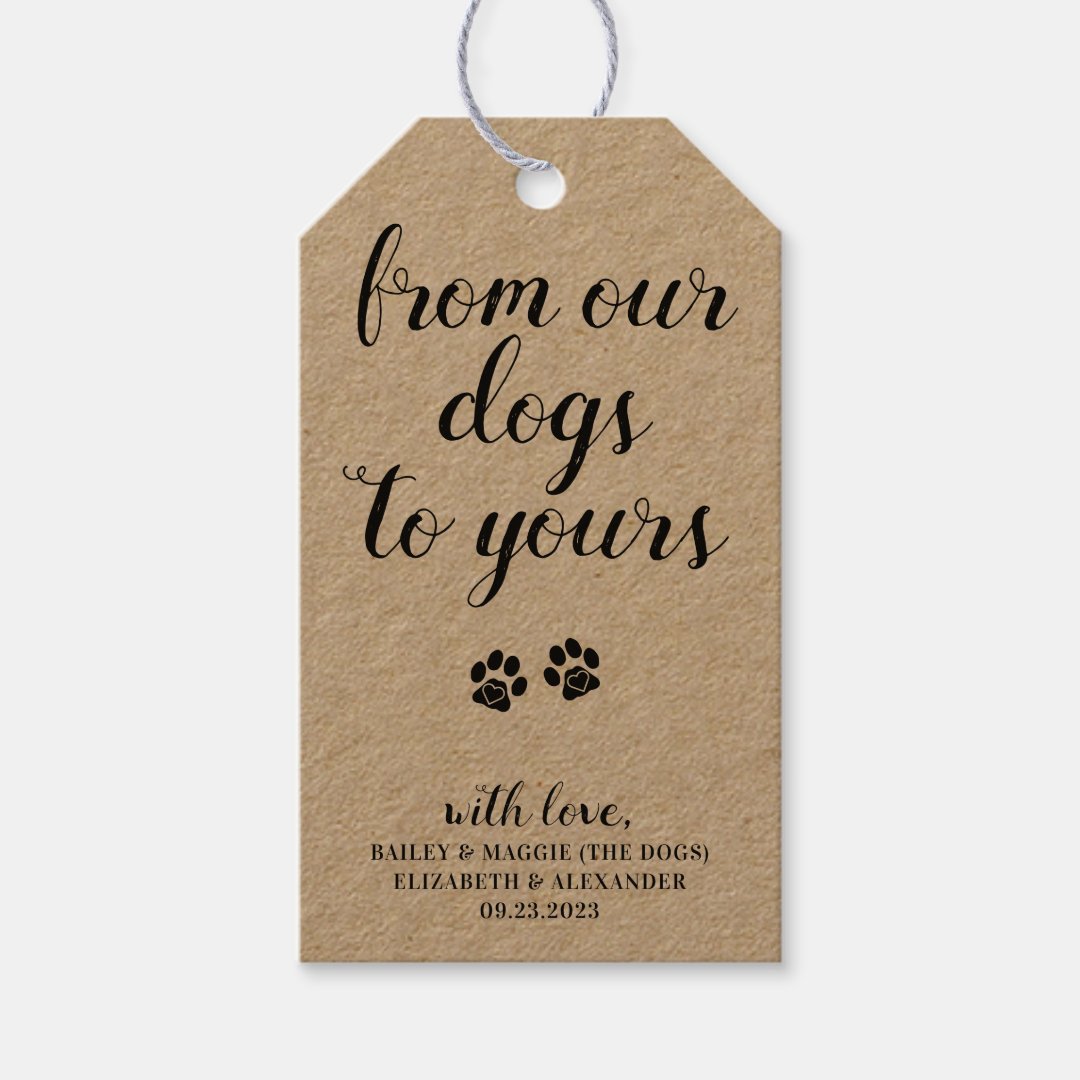 From Our Dogs Biscuit Bar Dog Treat Wedding Favor Gift Tags | Zazzle