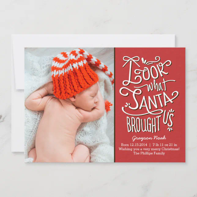 From Santa Birth Announcement Christmas Card | Zazzle