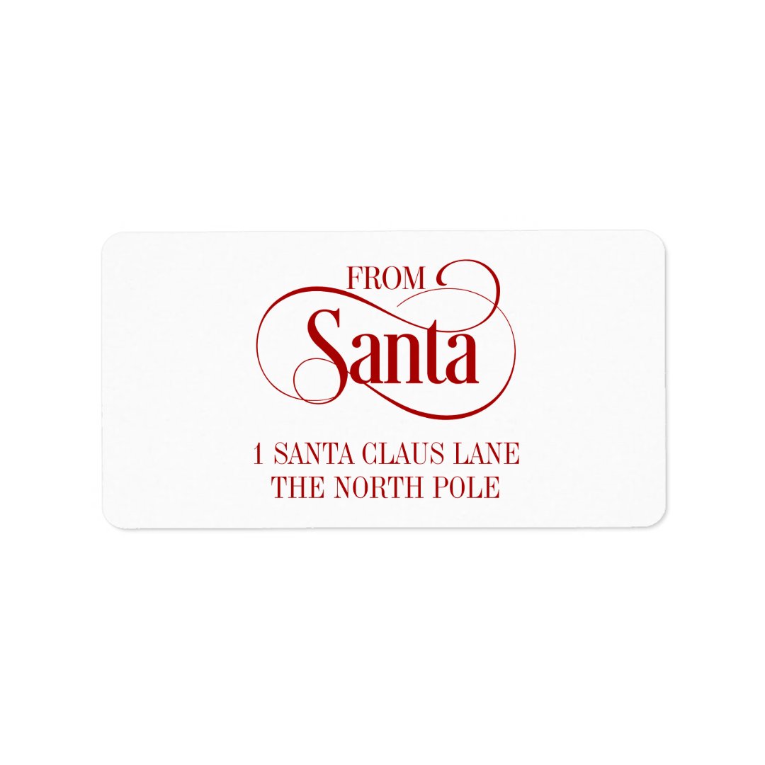 From Santa Claus Christmas Holiday Address Label | Zazzle