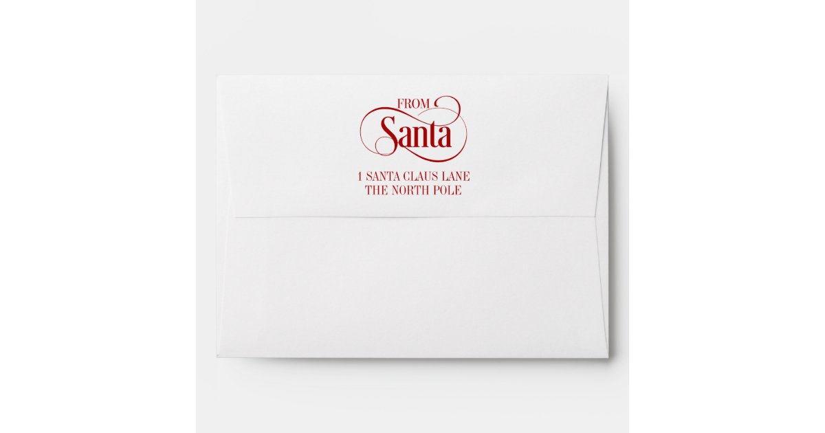 From Santa Claus Christmas Holiday Envelope | Zazzle