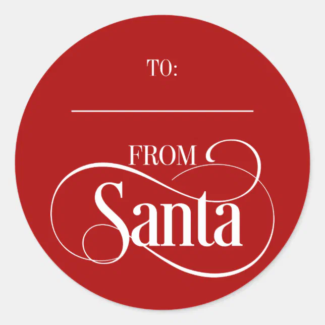 From Santa Claus Christmas Holiday Round Stickers | Zazzle