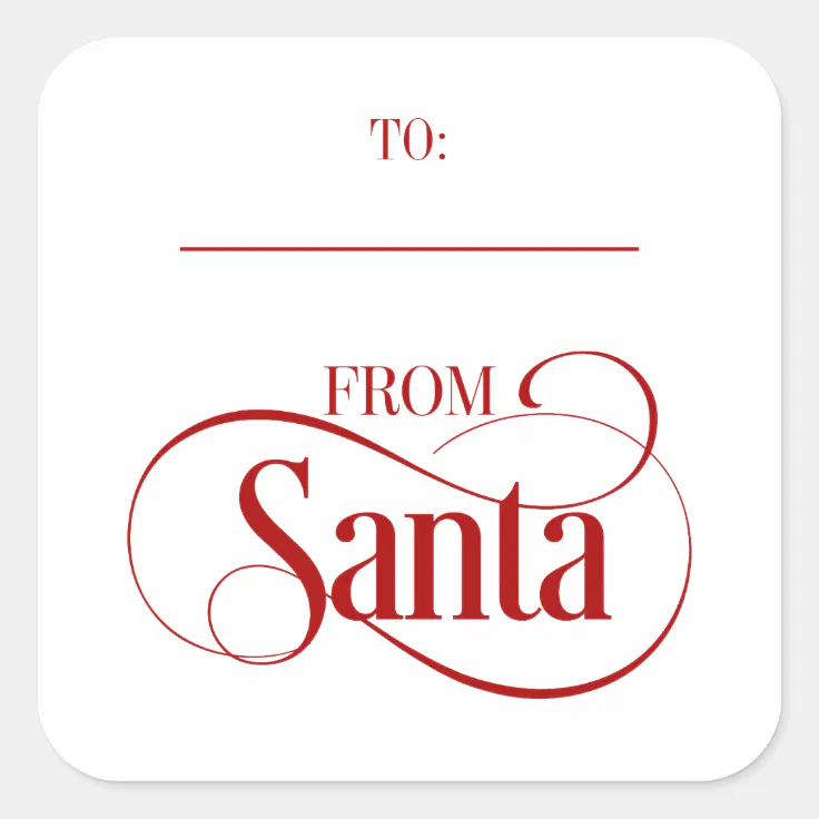 From Santa Claus Christmas Holiday Square Stickers | Zazzle