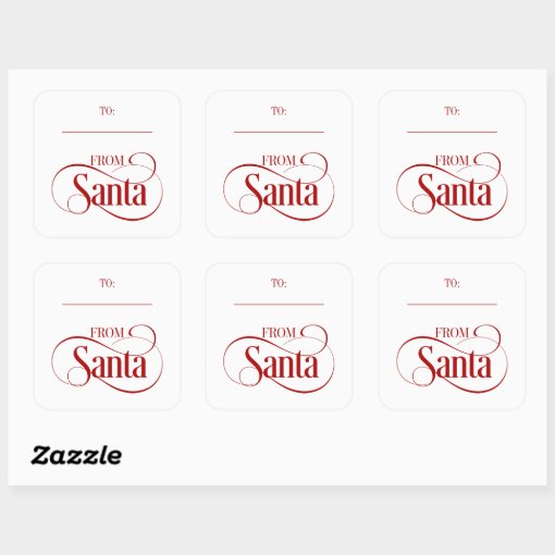 From Santa Claus Christmas Holiday Square Stickers | Zazzle