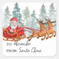 From Santa Claus Kids Christmas Square Sticker | Zazzle