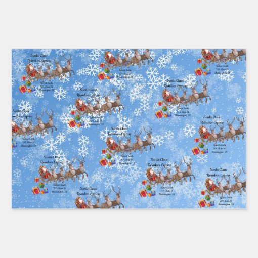From Santa Claus Personalize Kids Names Christmas Wrapping Paper Sheets ...