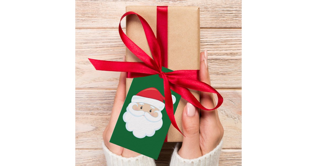 From Santa Custom Green Christmas Gift Tags | Zazzle