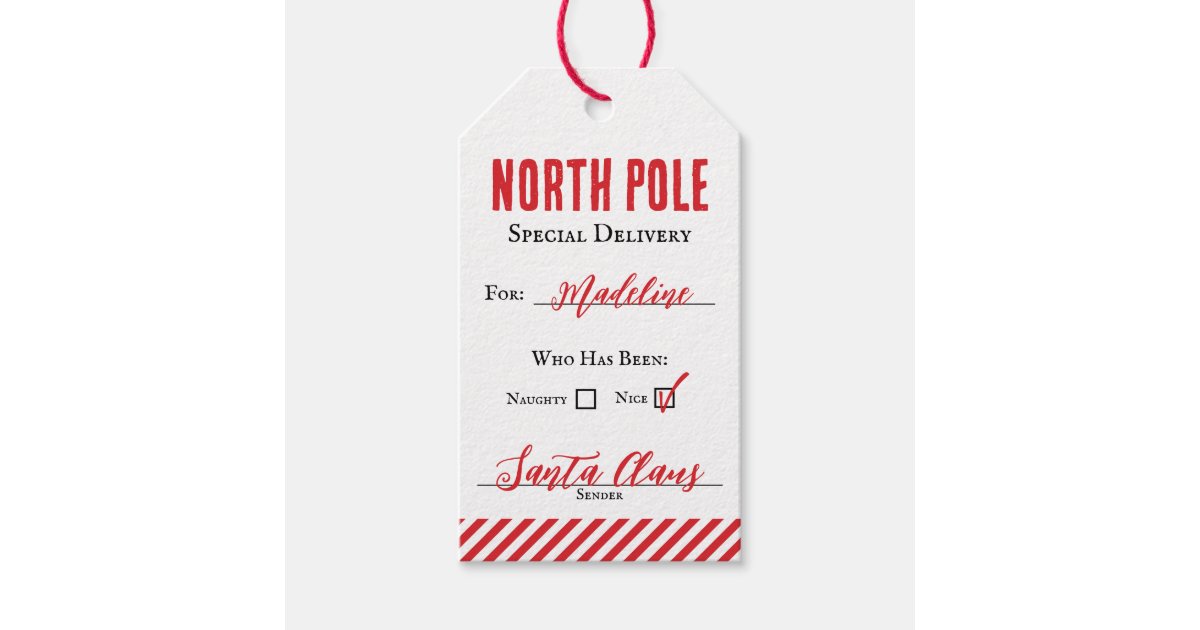From Santa Gift Tag for Kids Editable | Zazzle